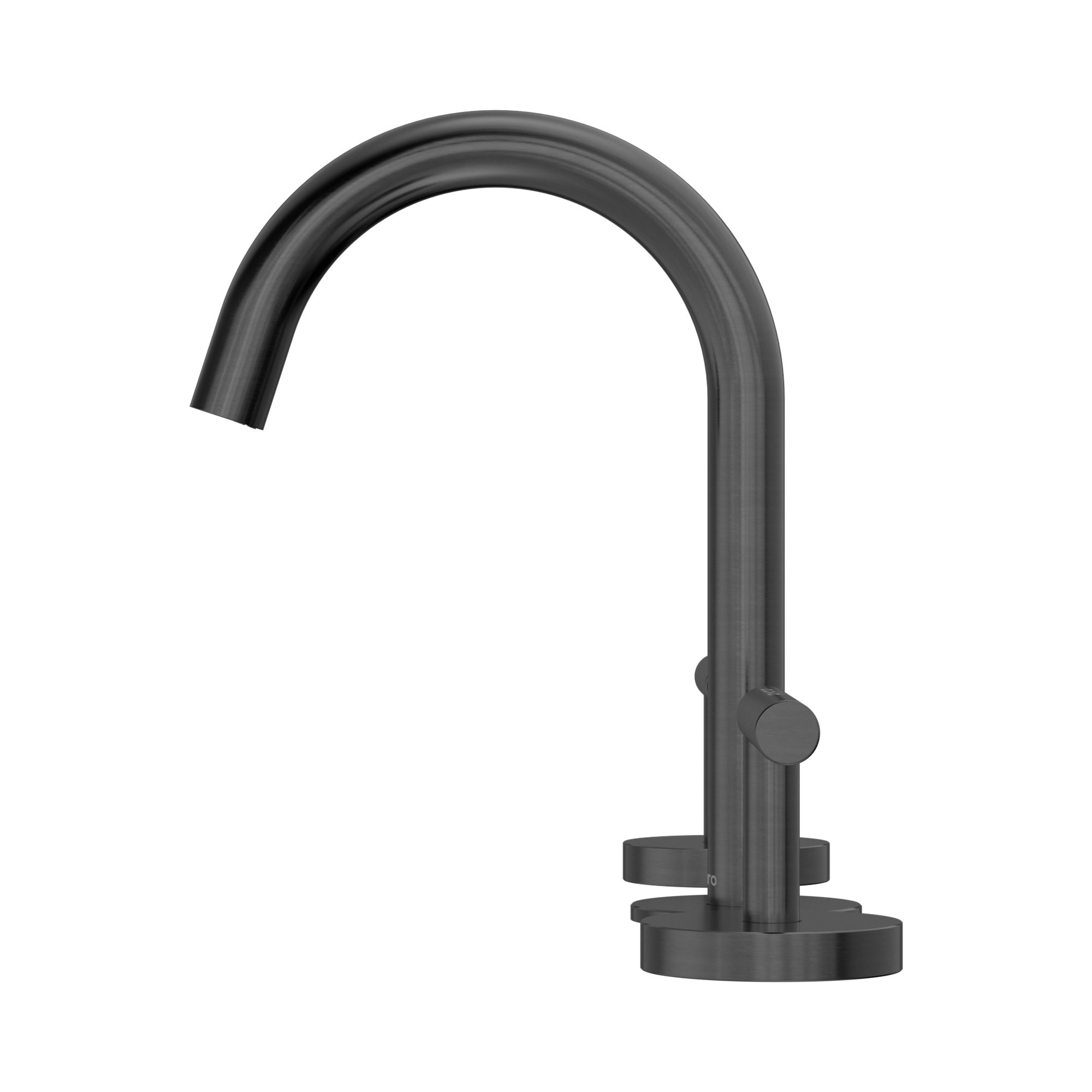 Mecca Lever Basin Set Arc Spout Gun Metal