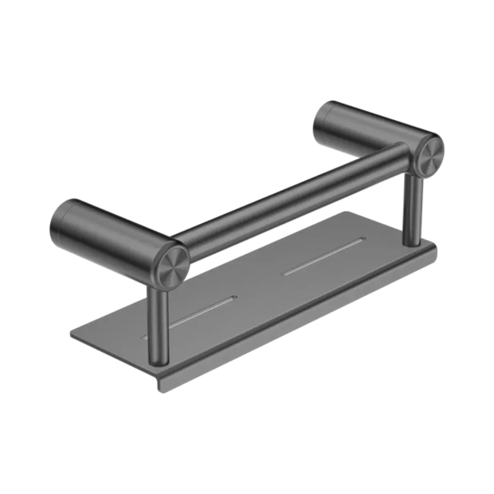 Mecca Care 25mm Grab Rail With Shelf 300mm Gun Metal