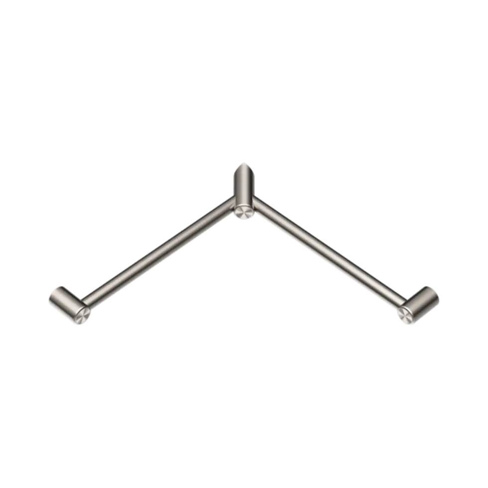 Mecca Care 32mm Wrap Around Corner Grab Rail 600X600mm Brushed Nickel