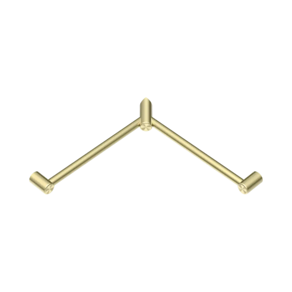 Mecca Care 32mm Wrap Around Corner Grab Rail 600X600mm Brushed Gold
