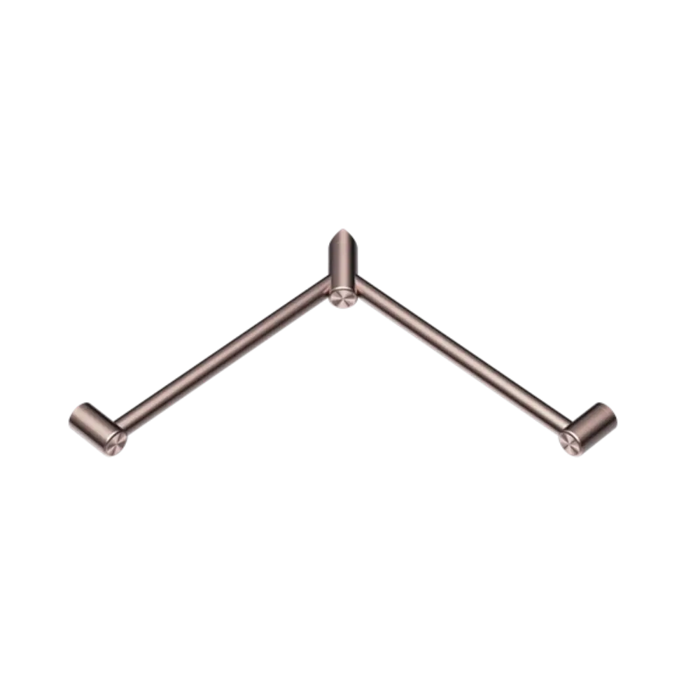Mecca Care 32mm Wrap Around Corner Grab Rail 600X600mm Brushed Bronze