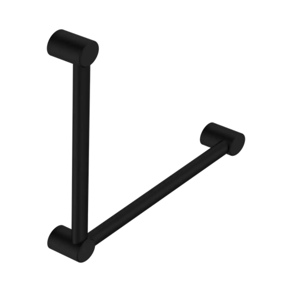 Mecca Care 32mm Ambulant Toilet Grab Rail 90 Degree 450X450mm Matte Black