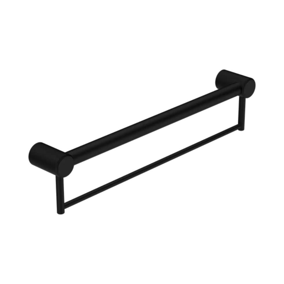 Mecca Care 32mm Grab Rail With Towel Holder 600mm Matte Black