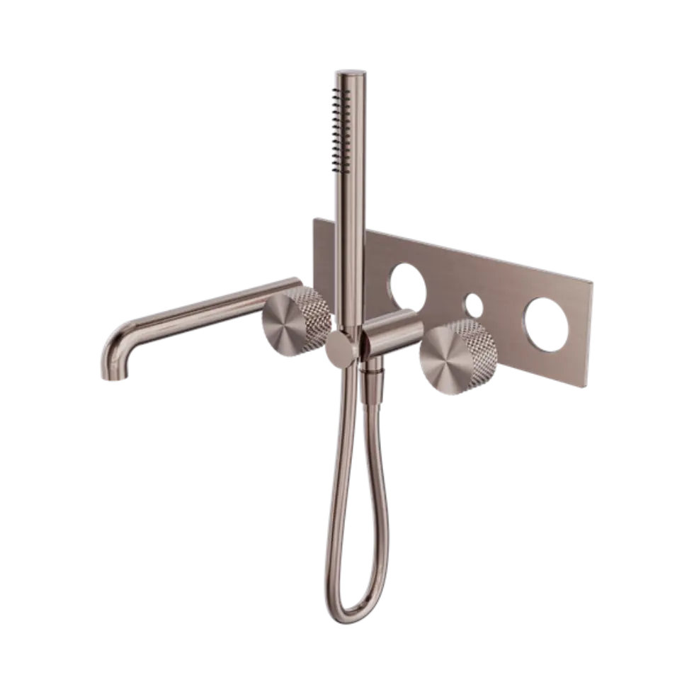 Opal Progressive Shower System With Spout 230mm Trim Kits Only Brushed ...