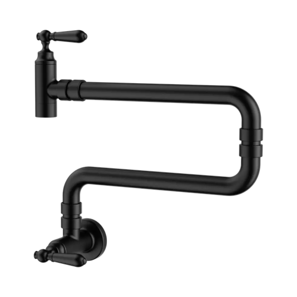 York Wall Mounted Pot Filler Matte Black