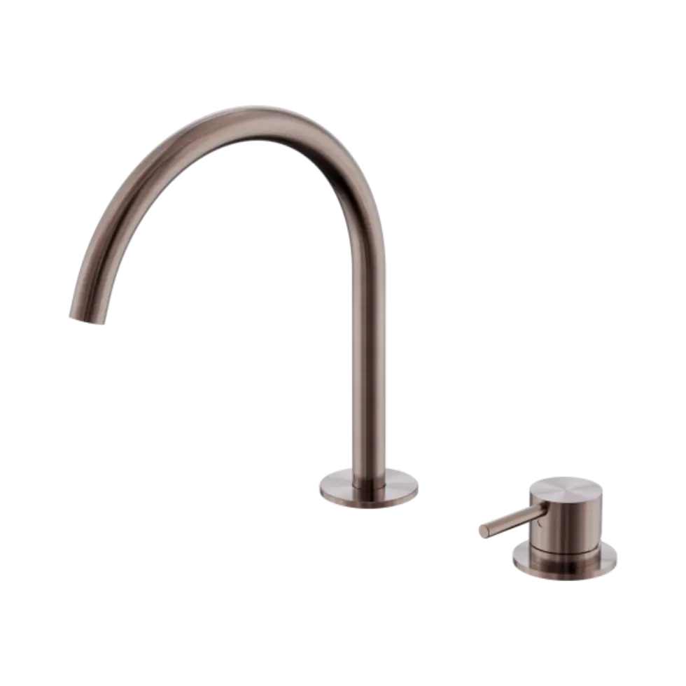 Mecca Hob Bath/Kitchen Mixer Set Arc Spout Brushed Bronze