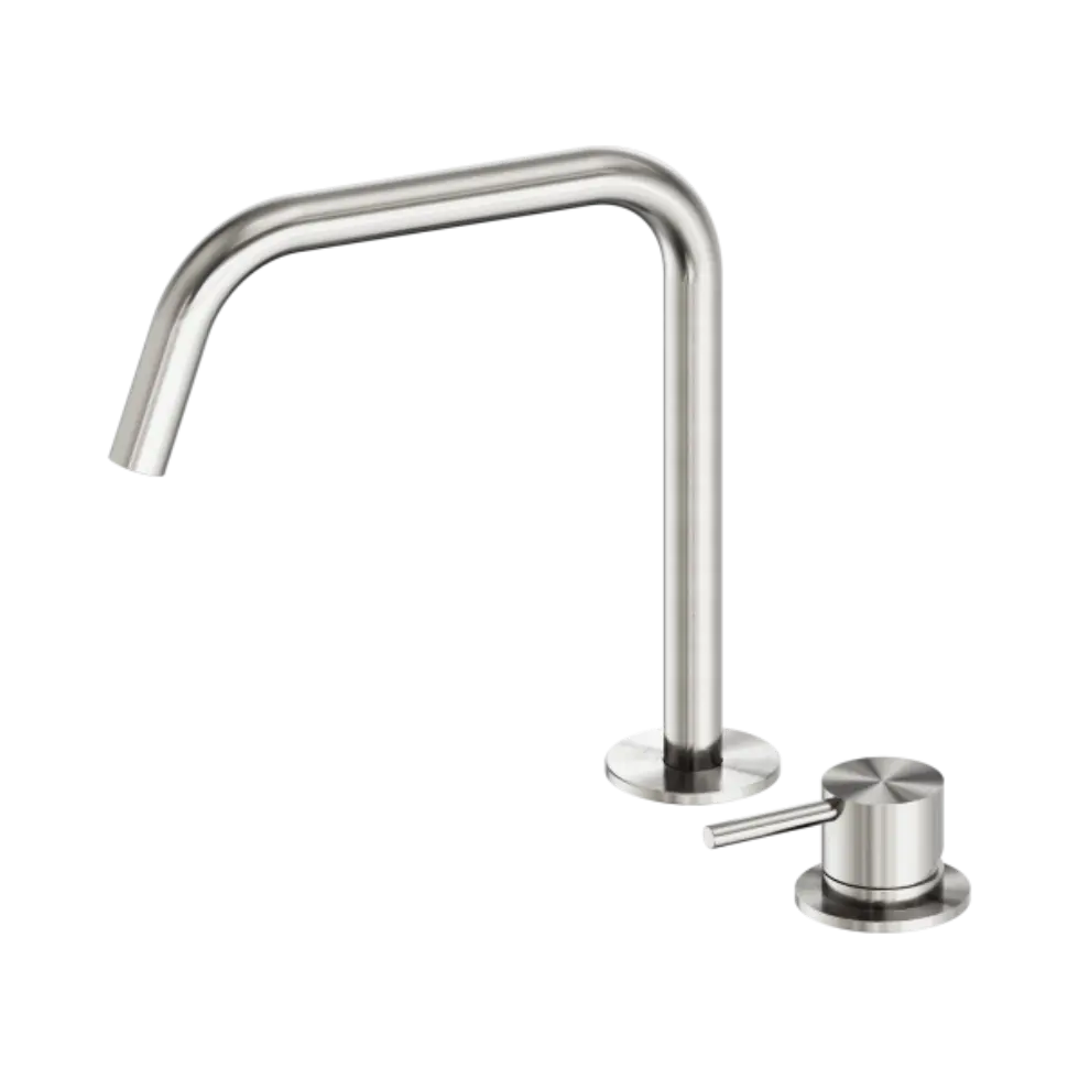 Mecca Hob Bath/Kitchen Mixer Set Edge Spout II Brushed Nickel
