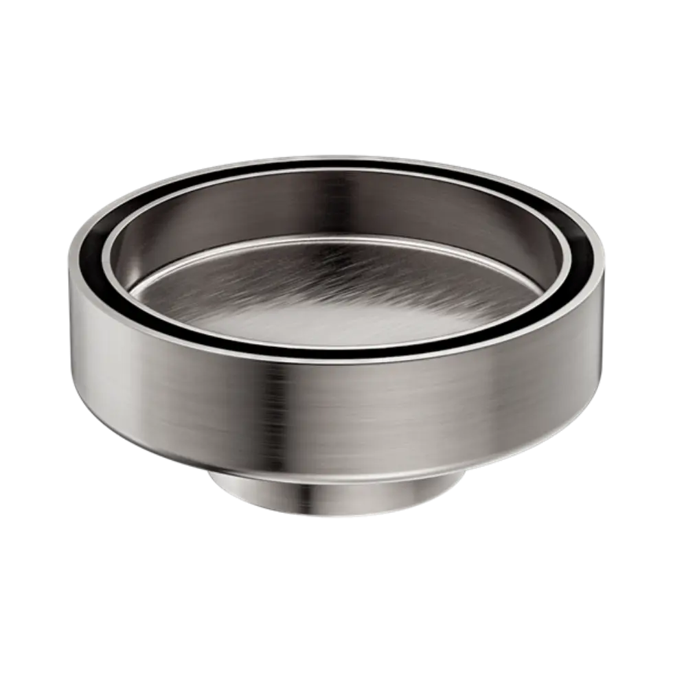100mm Round Tile Insert Floor Waste 50mm Outlet Brushed Nickel