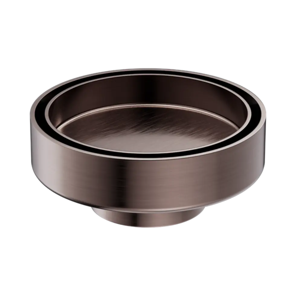 100mm Round Tile Insert Floor Waste 50mm Outlet Brushed Bronze