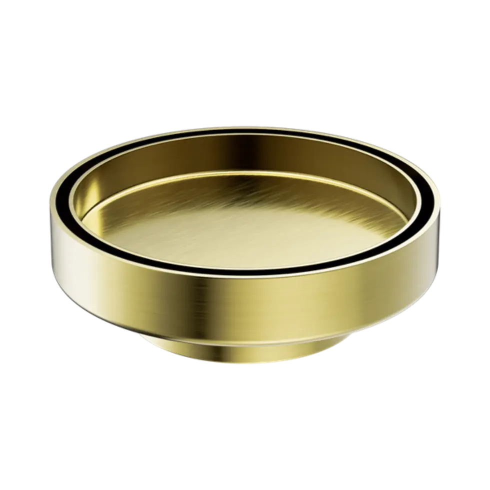 130mm Round Tile Insert Floor Waste 80mm Outlet Brushed Gold
