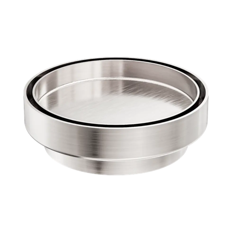 130mm Round Tile Insert Floor Waste 100mm Outlet Brushed Nickel