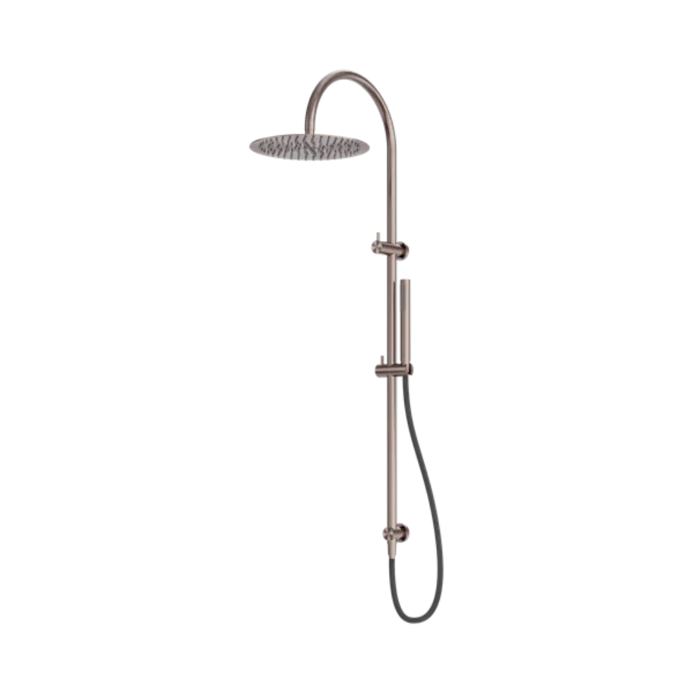 Zen SS316L Twin Shower With Outdoor Shower Hose Brushed Bronze