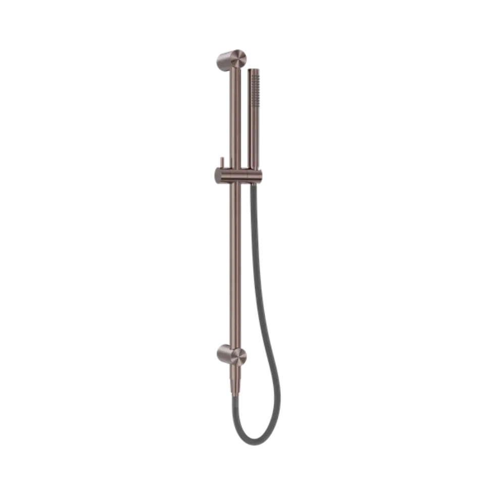 Zen SS316L Shower Rail With Outdoor Shower Hose Brushed Bronze
