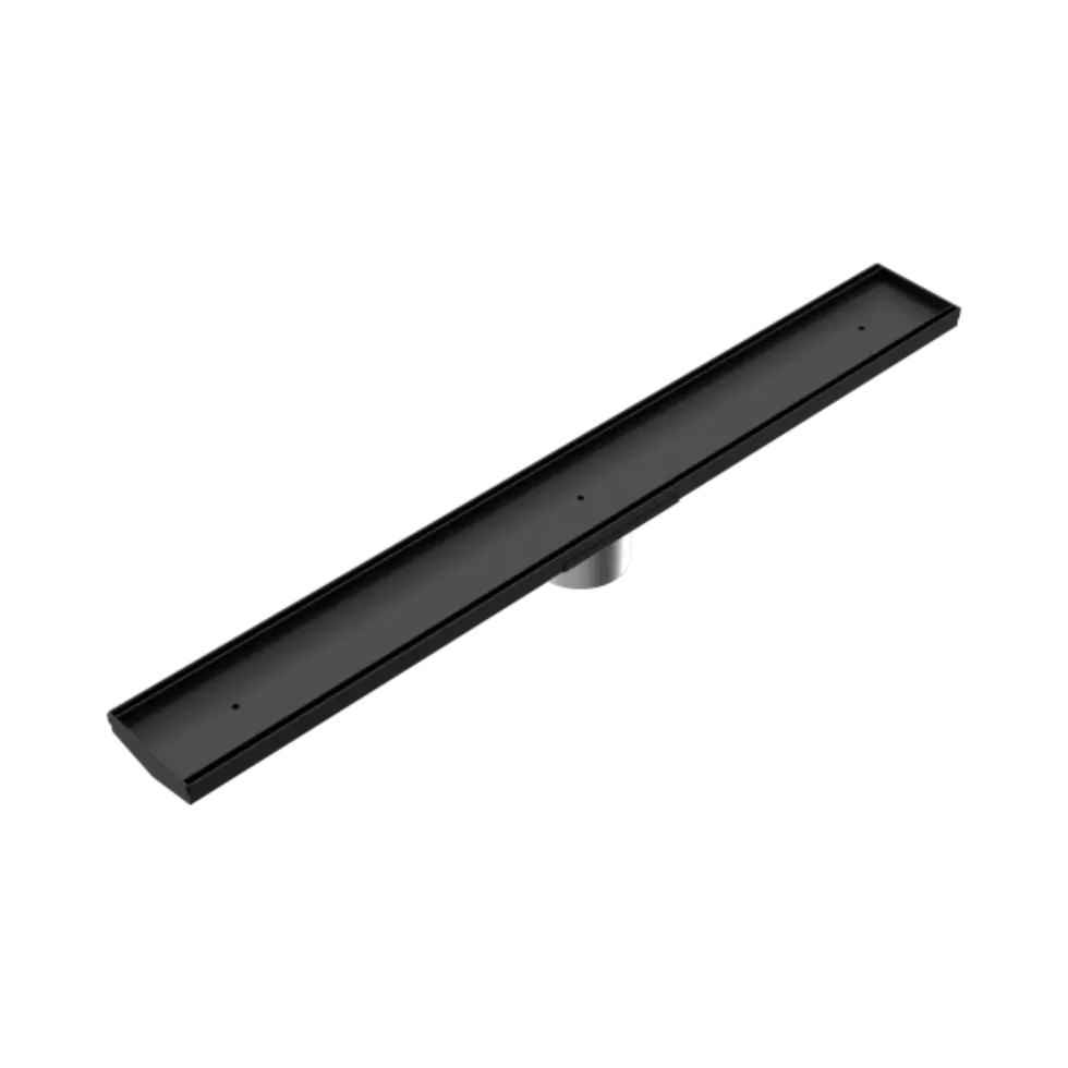 Tile Insert V Channel 900x106mm Floor Grate 80mm Outlet Matte Black