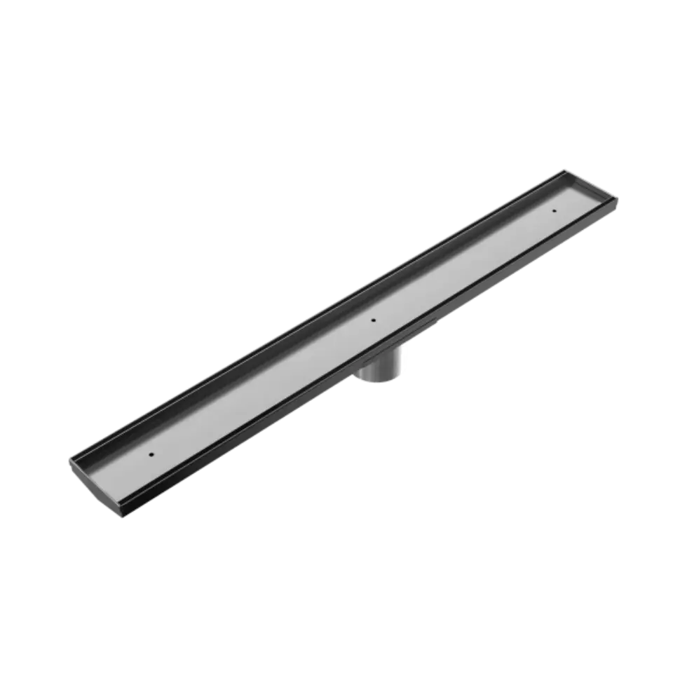 Tile Insert V Channel 900x106mm Floor Grate 80mm Outlet Gun Metal
