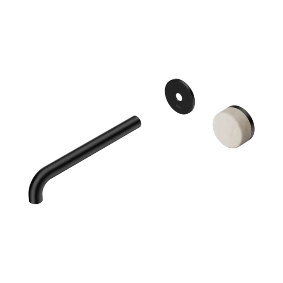 Serenity Progressive Wall Basin Mixer 220mm Spout With Rome Travertine ...