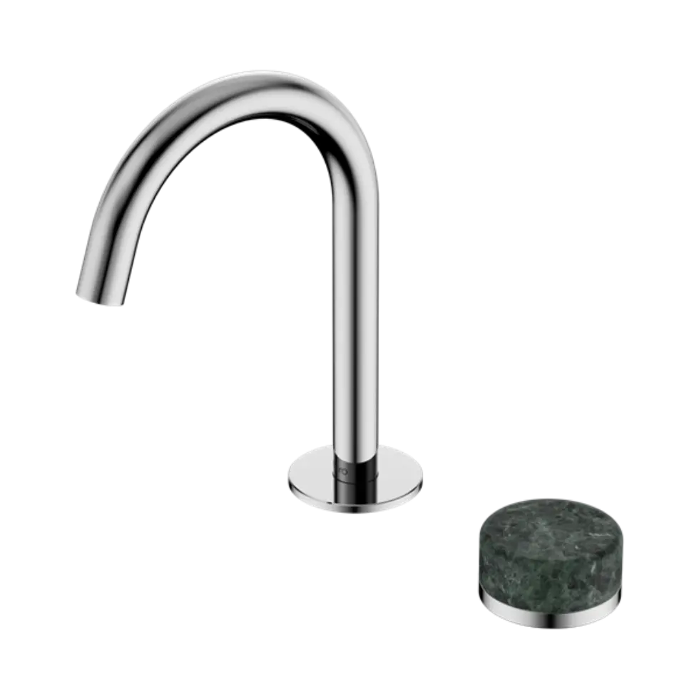 Serenity Progressive Basin Mixer Arc Spout With Verde Alpi Handle Chrome