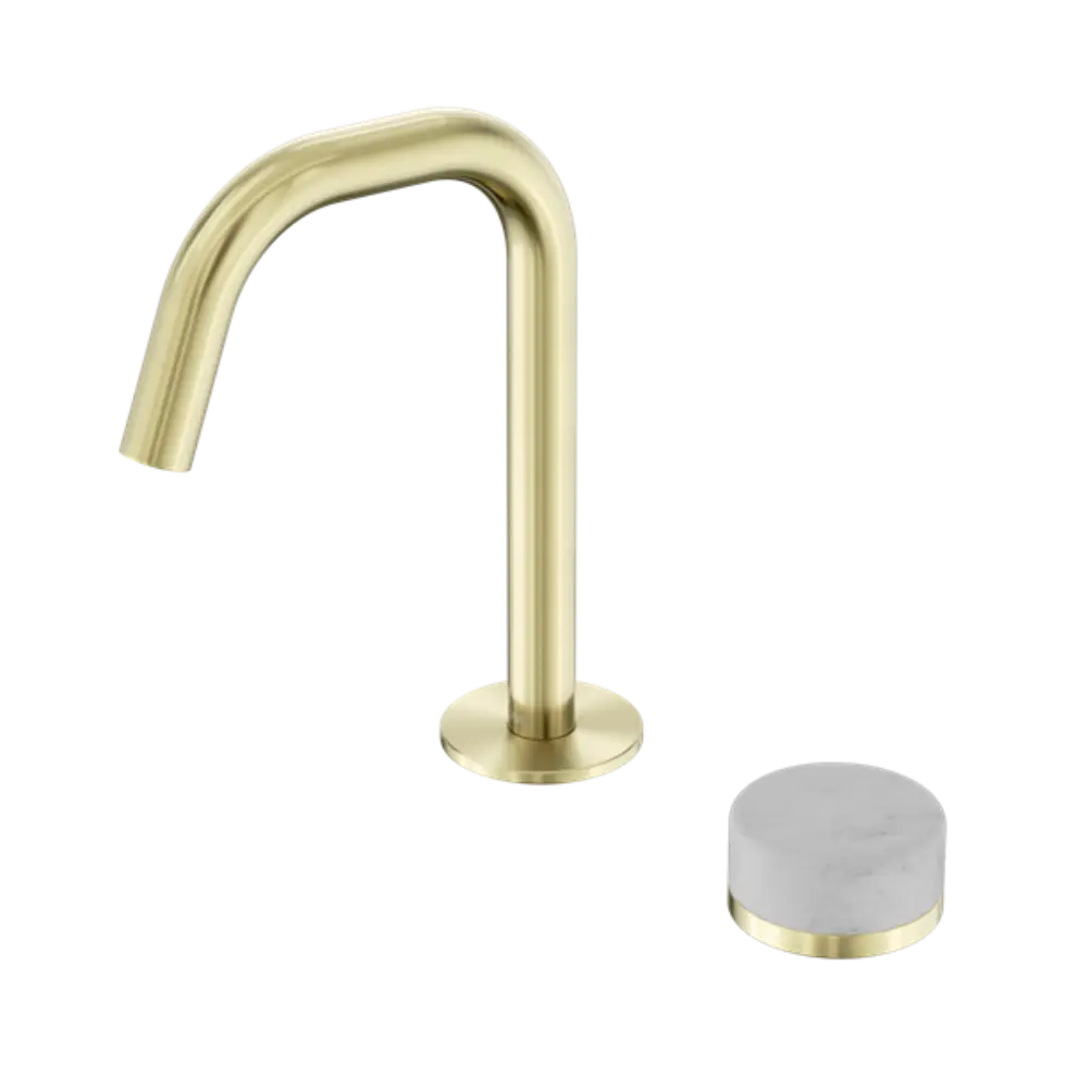 Serenity Progressive Basin Mixer Edge Spout With Carrara Handle Brushed ...