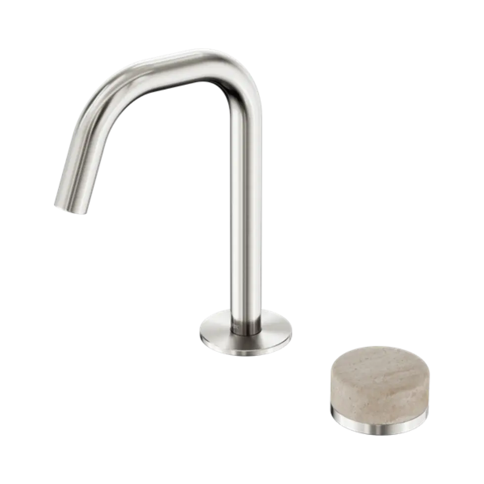 Serenity Progressive Basin Mixer Edge Spout With Rome Travertine Handle ...