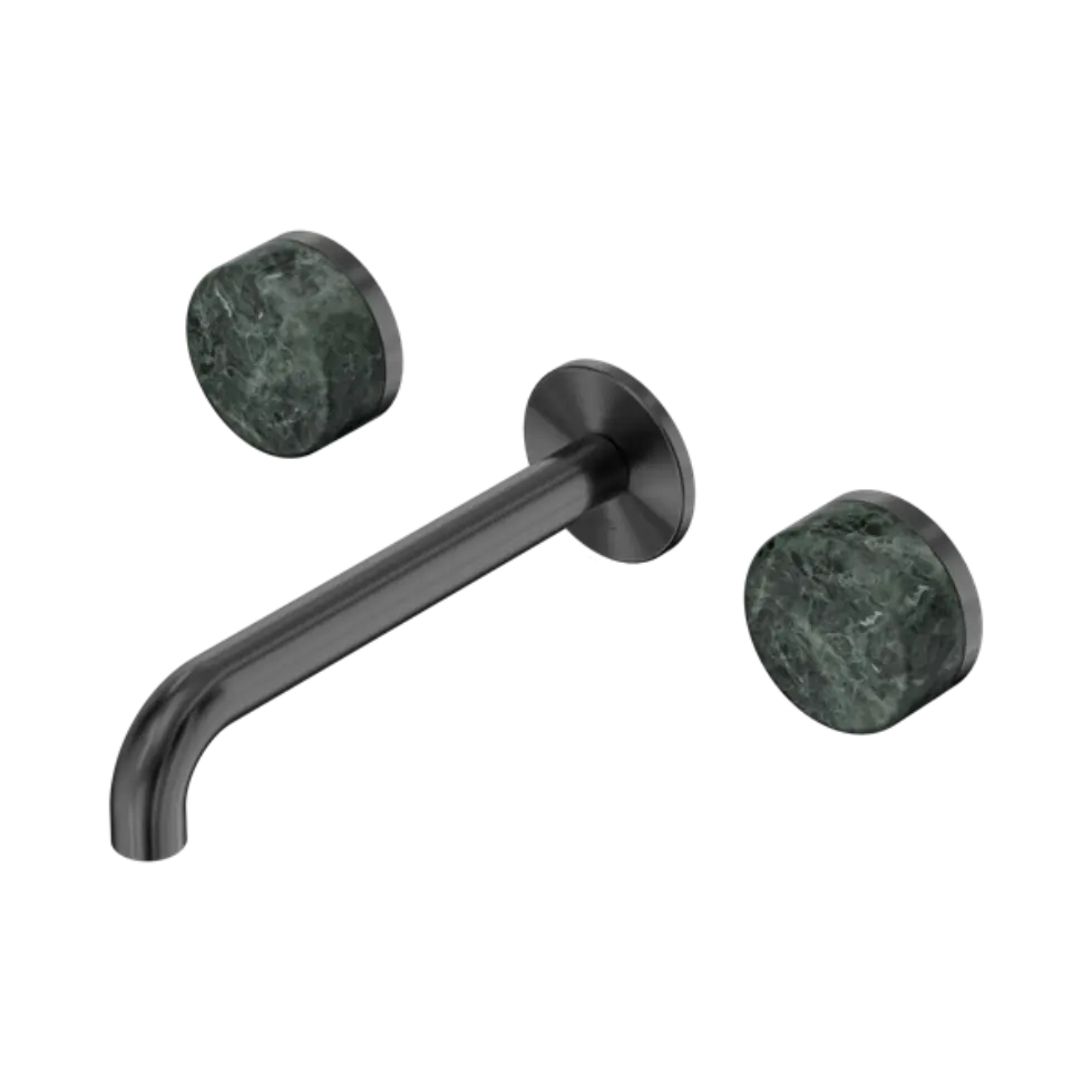 Serenity Wall Basin Set 185mm Spout With Verde Alpi Handle Gun Metal