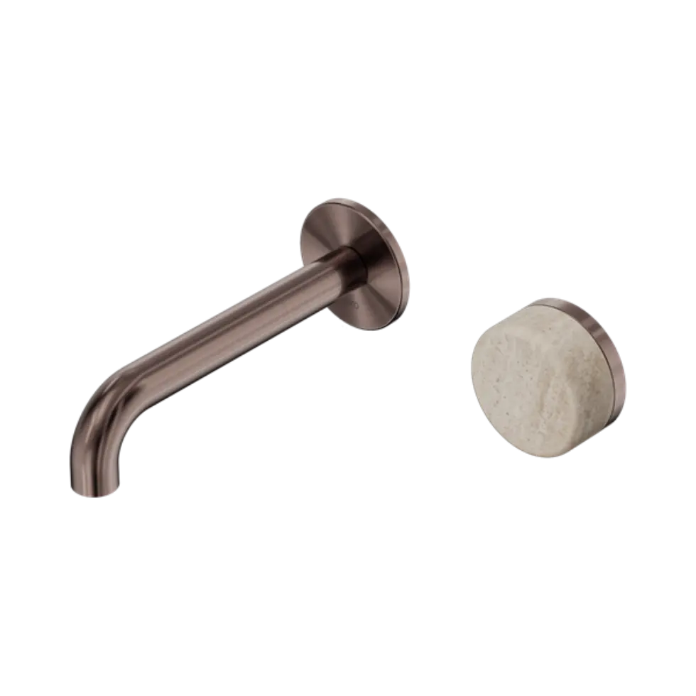 Serenity Progressive Wall Basin Mixer 160mm Spout With Rome Travertine ...