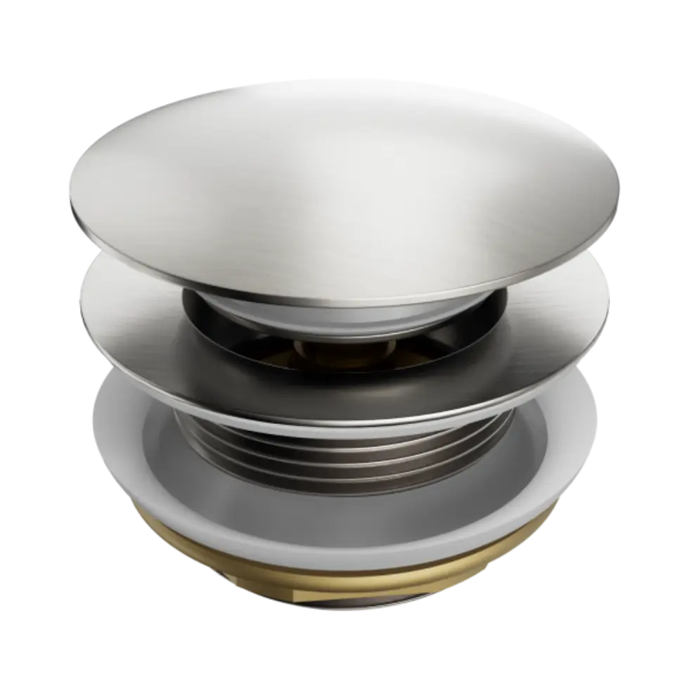 Short Pop Up Bath Waste 40mm Brushed Nickel