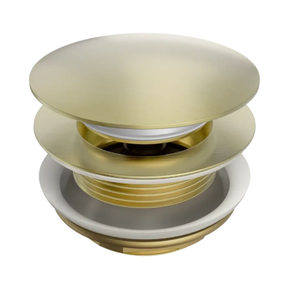 Short Pop Up Bath Waste 40mm Brushed Gold