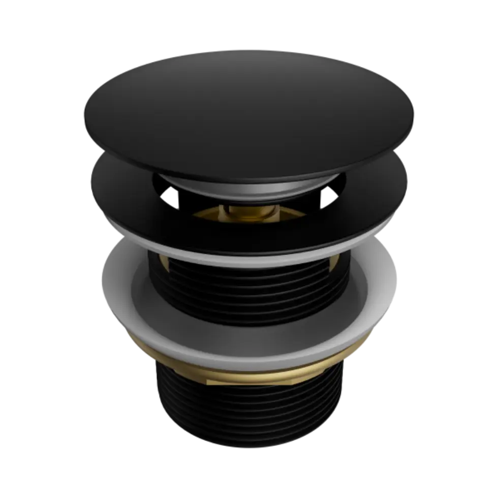 Pop Up Bath Waste 40mm With Overflow Matte Black
