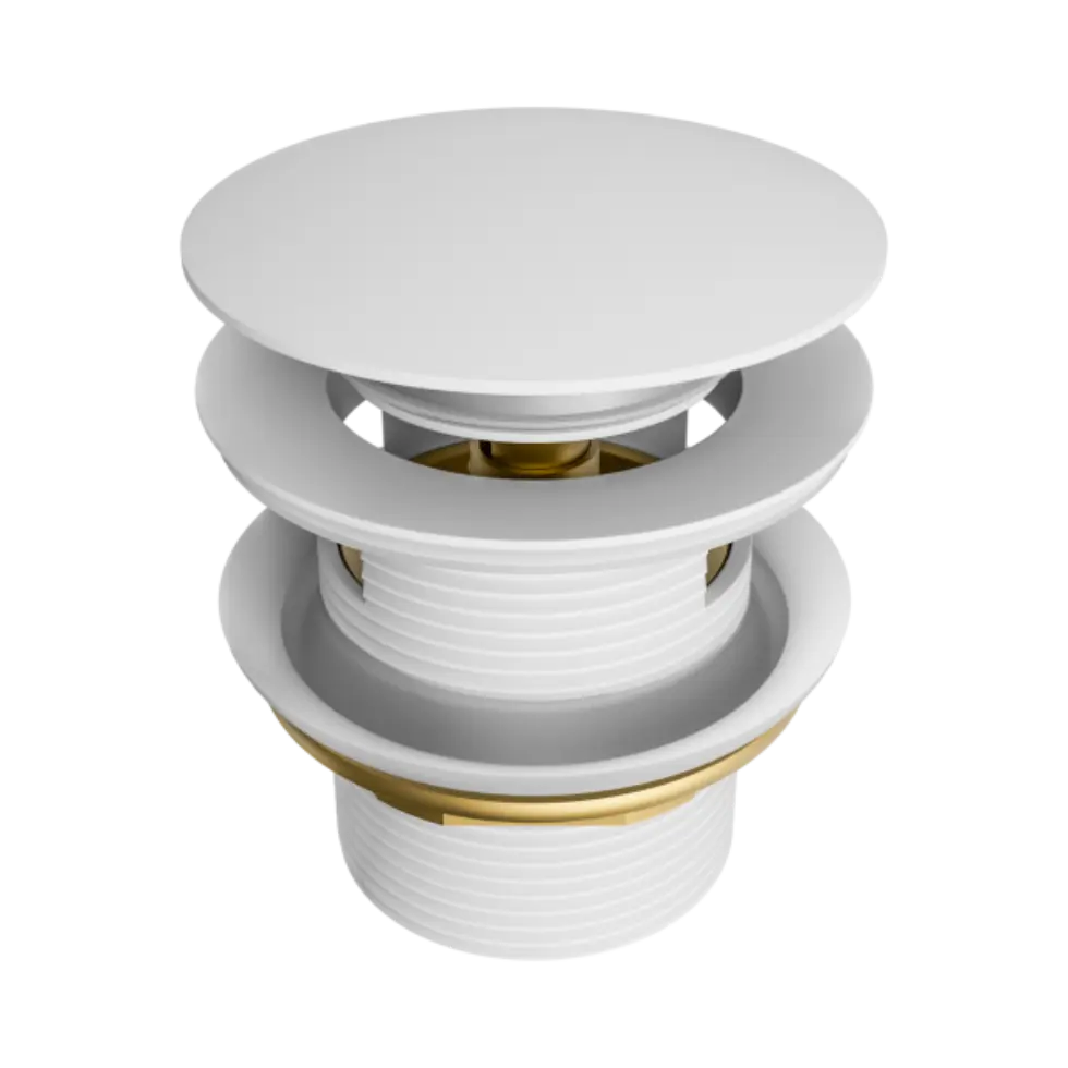Pop Up Bath Waste 40mm With Overflow Matte White