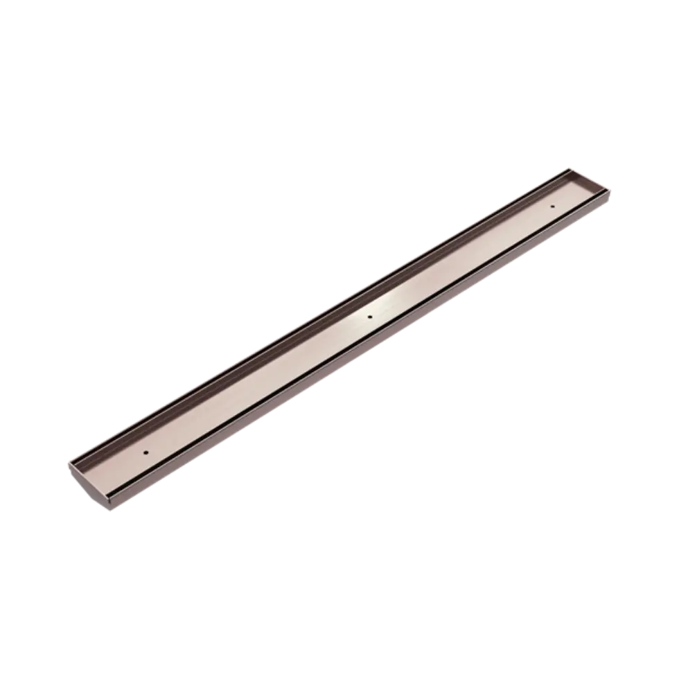 Tile Insert V Channel 900x82mm Floor Grate Without Outlet Brushed Bronze