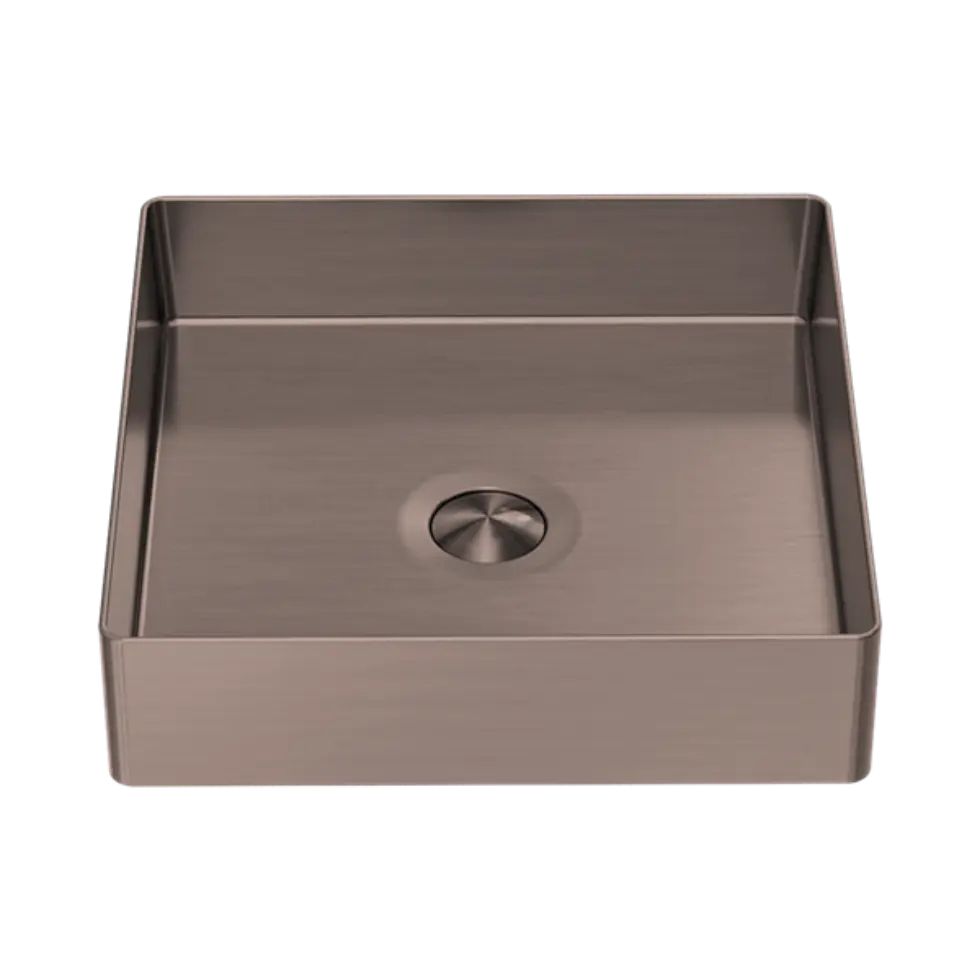 Opal Square 400mm Stainless Steel Basin Brushed Bronze