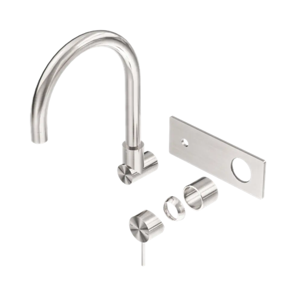 Mecca Wall Basin/Bath Mixer Swivel Spout Trim Kits Only Brushed Nickel
