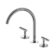 Mecca Lever Wall Basin/Bath Set 185mm Spout Brushed Nickel